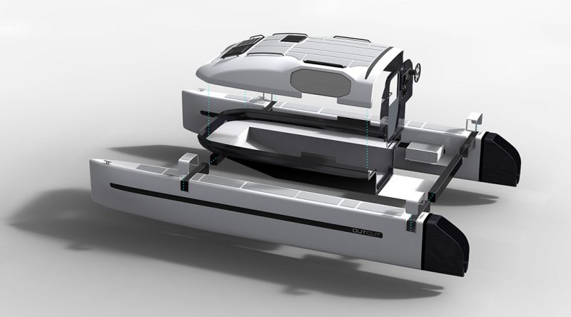 Outcut catamaran
