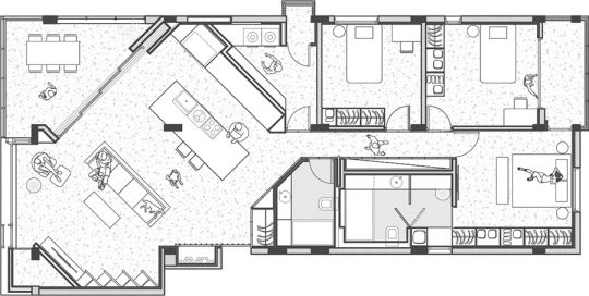 The 45° Apartment Renovation – BIG SEE